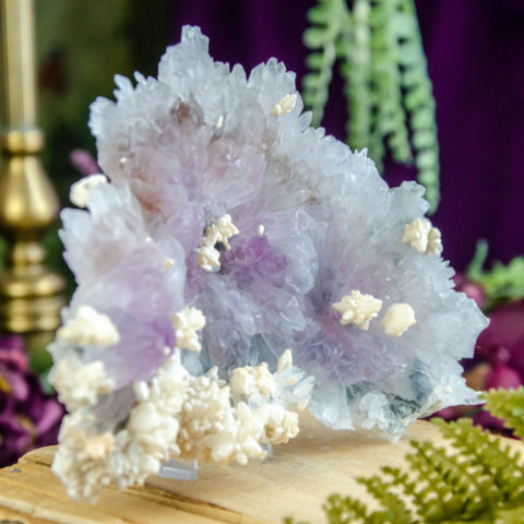 Amethyst Flower with Calcite Inclusions ~ Dreaming Goddess