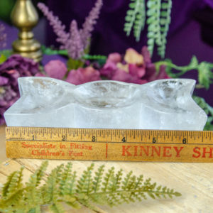Dish ~ Clear Quartz ~ Triple Moon ~ Dreaming Goddess